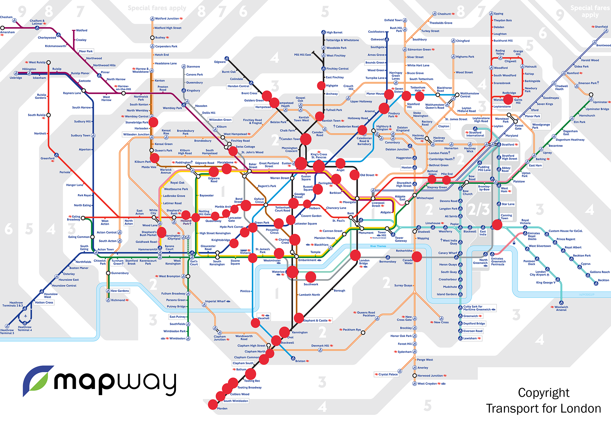 Tube Map highlights Underground stations at flood risk | Mapway